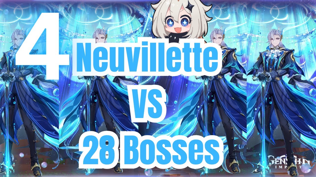 "4 Neuvillette VS 28 Bosses" Genshin Impact Romania #neuvillette - YouTube