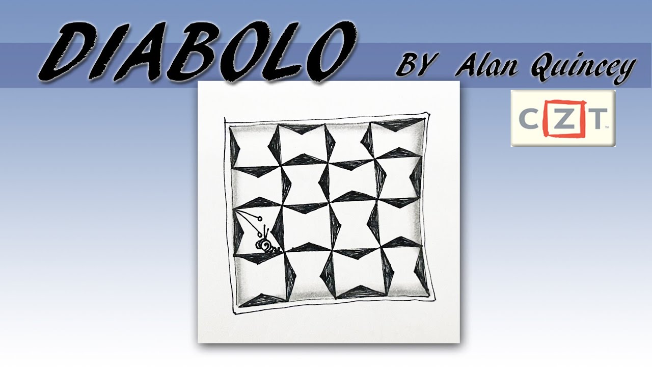 如何畫一般圖樣How to draw the Tangle Pattern DIABOLO - YouTube
