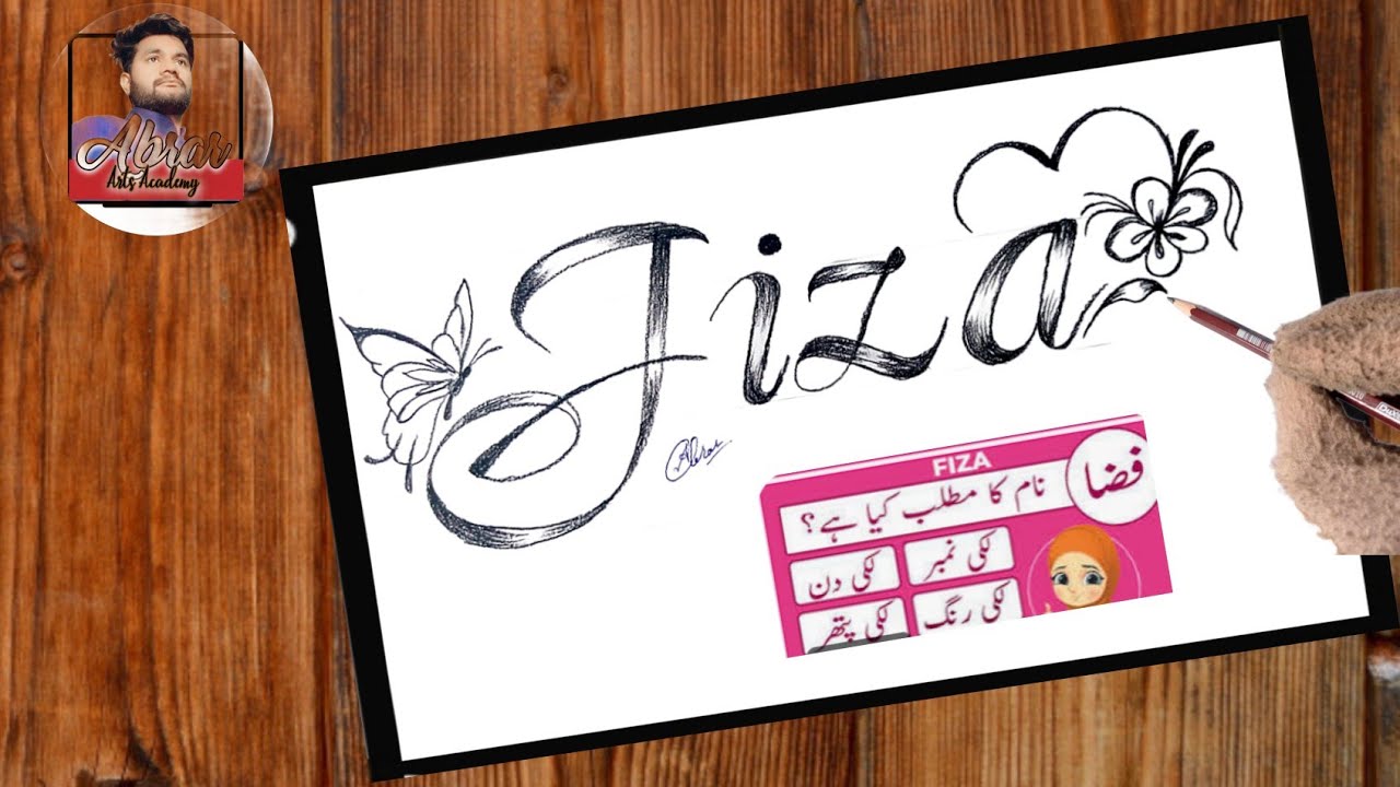 Fiza Name Calligraphy: Beautiful Fonts & Styles - YouTube