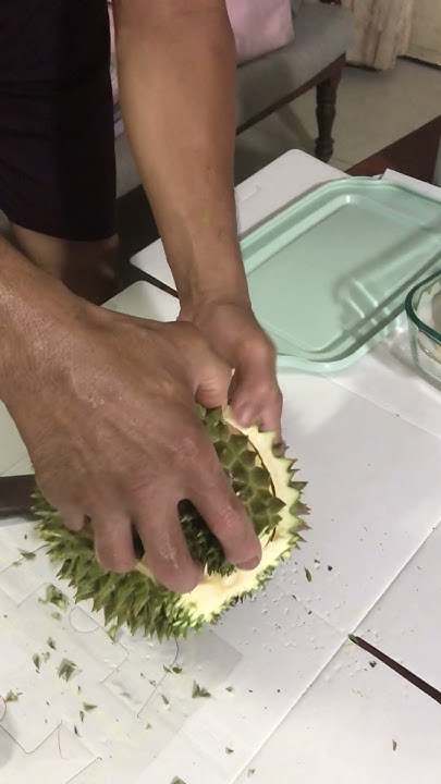 Cutting Giant fresh durian- amazing 2 recipes with big durian ...