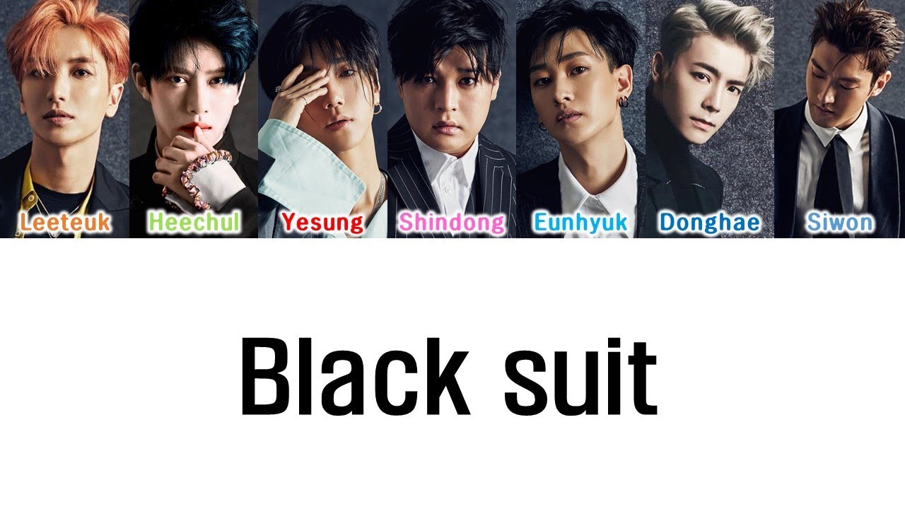 SUPER JUNIOR BLACK SUIT COLOR CODED LYRICS - YouTube