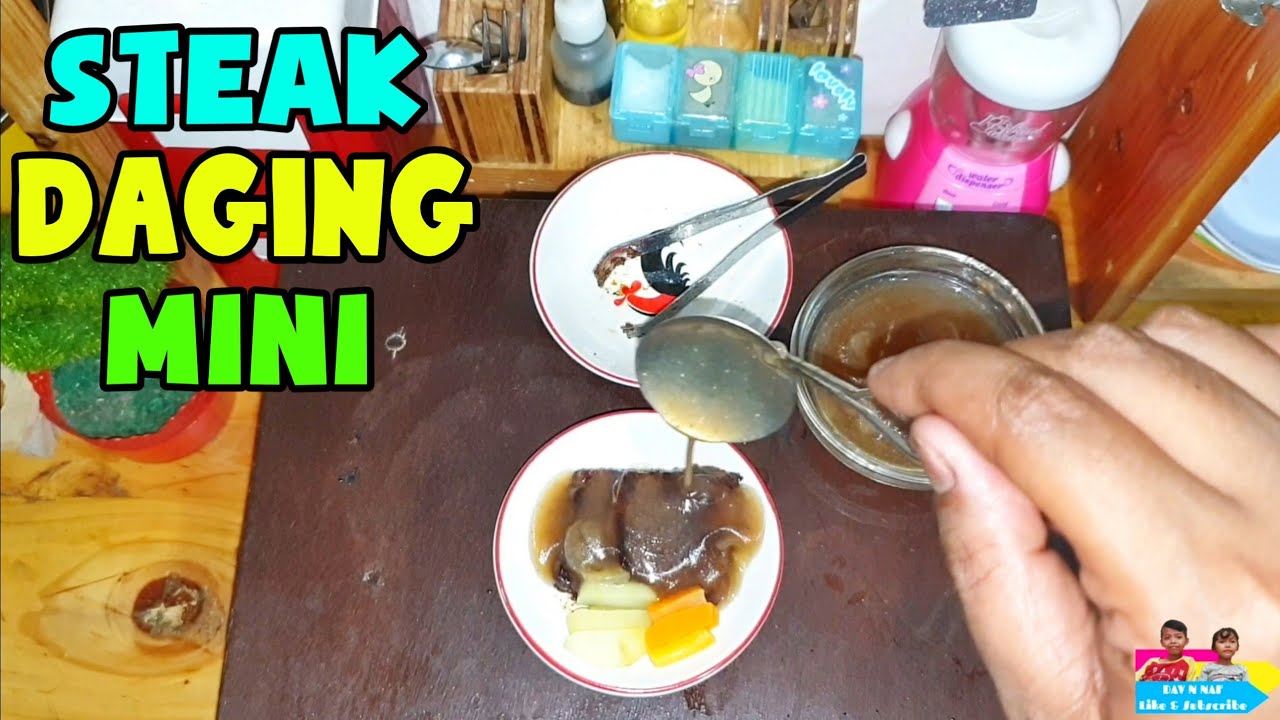 STEAK DAGING MINI "masak masakan beneran" || MINI BEEF STEAK "tiny ...