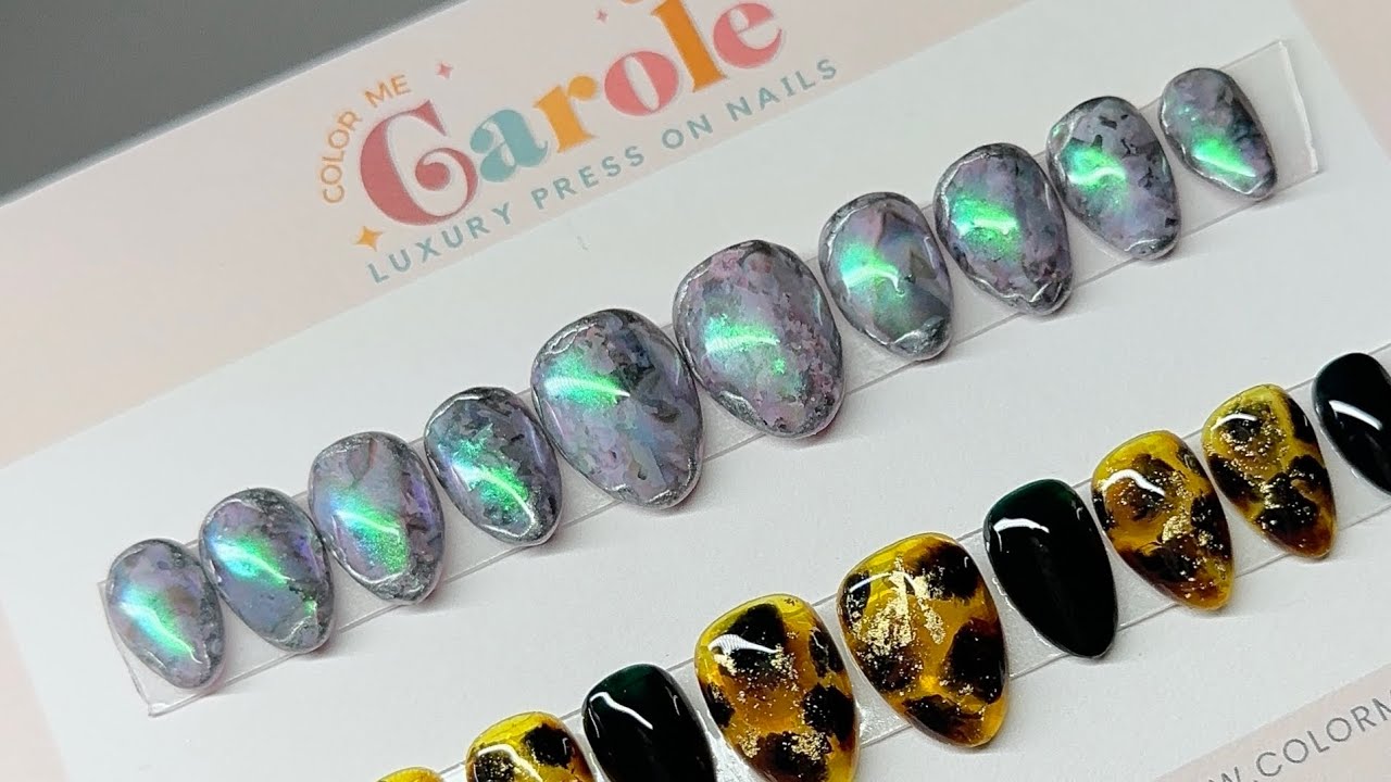 Abalone Shell Nail Art | Realistic - Transfer Foil and Gel - Press On ...