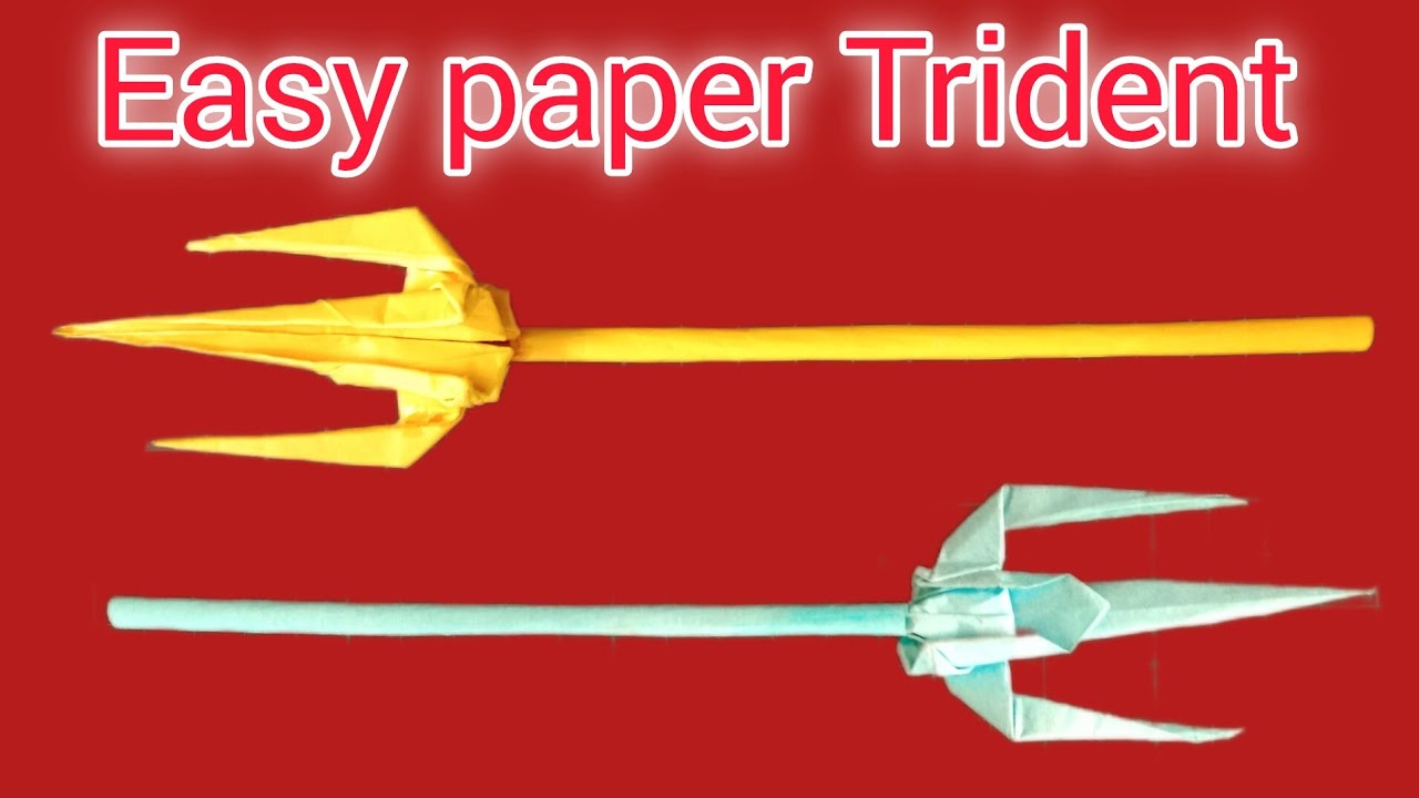How to make paper trishul (trident) | Paper trident | Origami trident ...