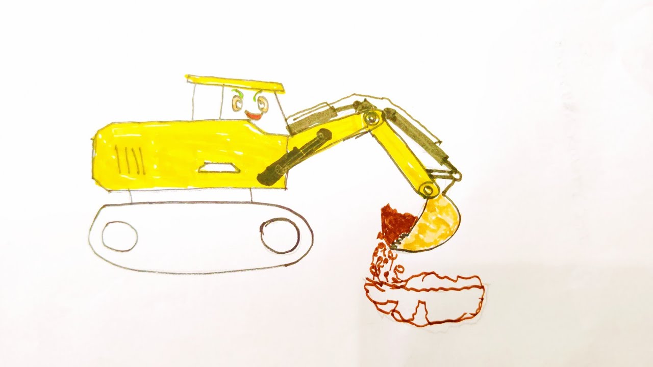 Amazing Mini JCB drawing|Kid's JCB machine drawing learning|JCB drawing ...