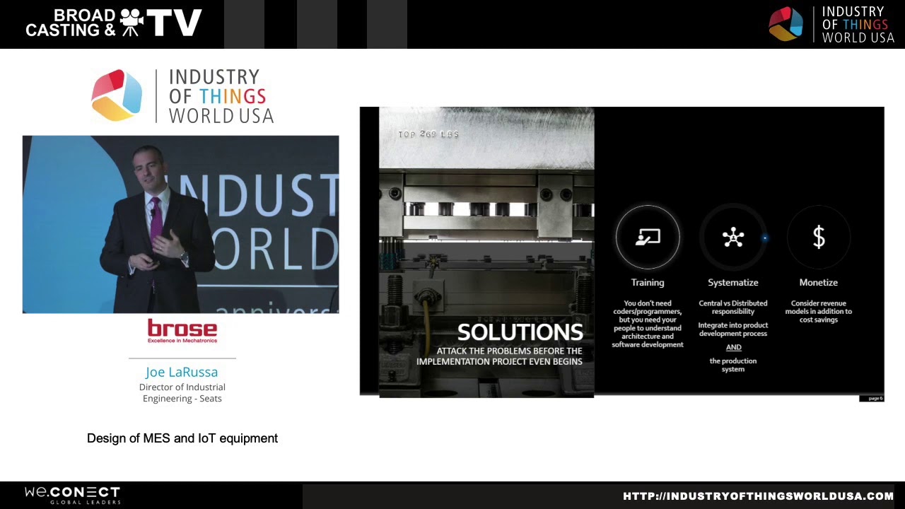 Industry of Things World USA 2020 - Joe LaRussa, Brose Group - YouTube