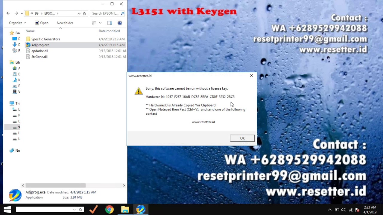 Software reset Epson L3151 with keygen - YouTube