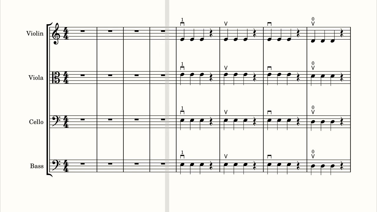 Playing E and D No. 01. Basic Notes for Orchestra. Play Along. www ...
