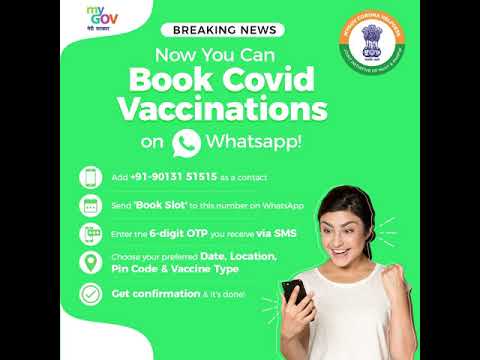 Vaccinaton Slot via WhatsApp | MyGov Corona Chatbot