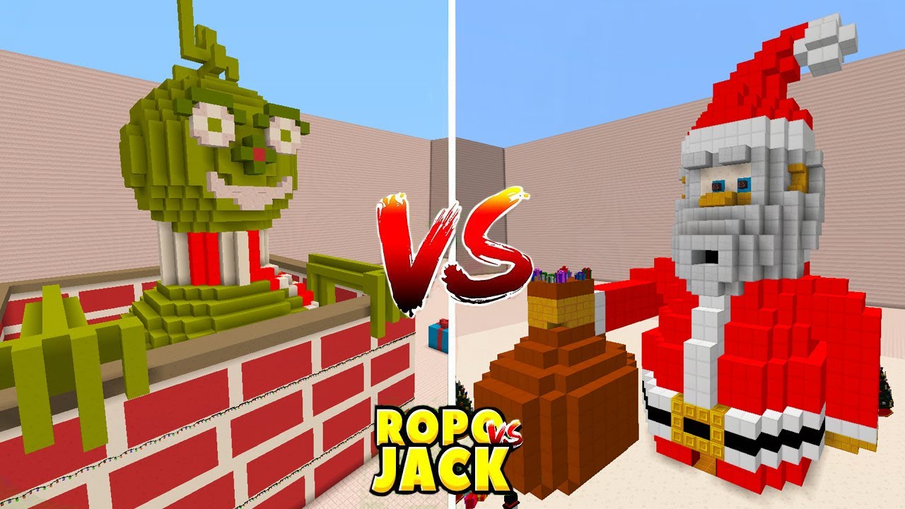 Minecraft BUILD BATTLE - The Grinch vs Santa! - YouTube