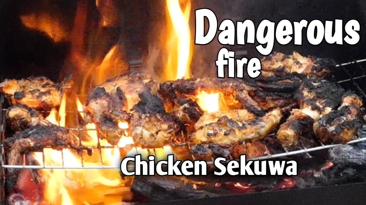 Unplanned how I roast chicken - the fire was disturbing for a moments ...