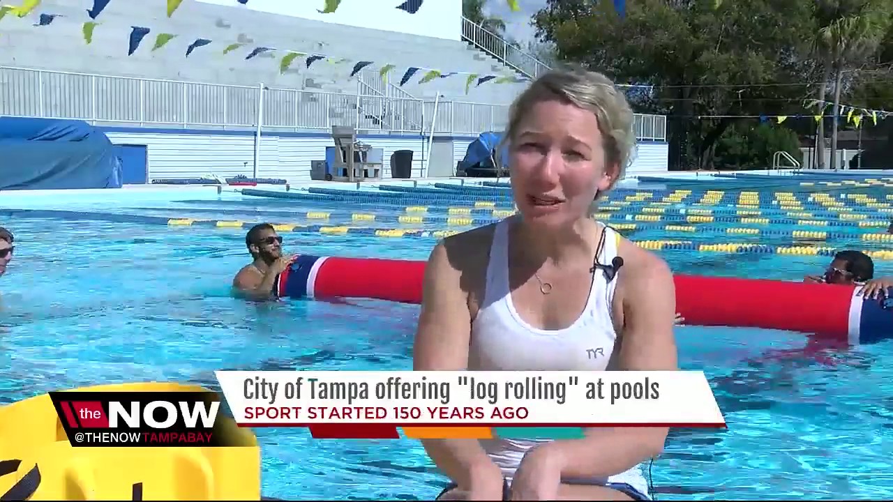 City of Tampa offering "log rolling" at pools - YouTube