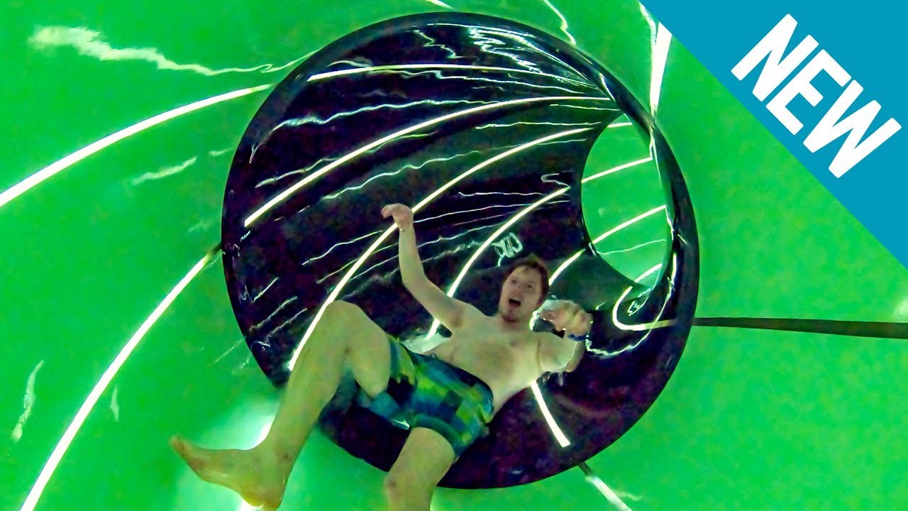 LED Multimedia Water Slide [NEW 2019] Solebad Werne 4K POV - YouTube
