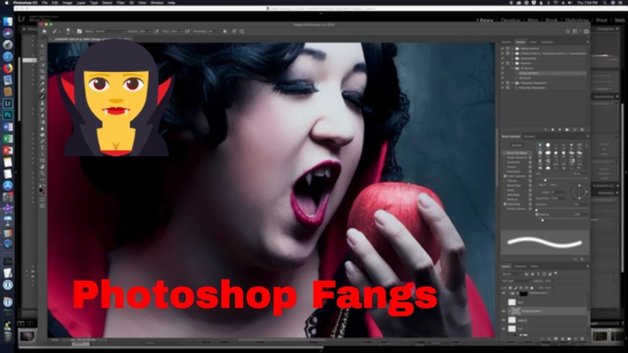 Photoshop Fangs tutorial, How To create quick and easy fangs - YouTube