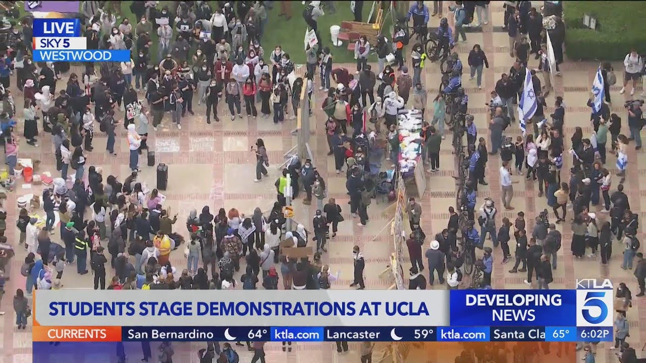 Students stage demonstrations at UCLA - YouTube