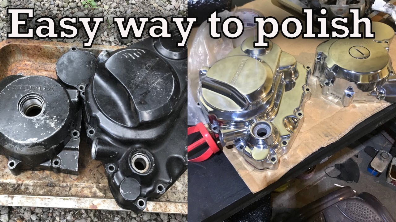 Polishing the engine block cover - Honda Tiger 2012 - YouTube