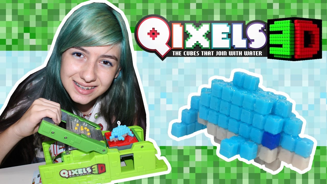 Golfinho Qixels 3D Faça Você Mesmo (Resenha, Sereismo, DIY, Brinquedo ...