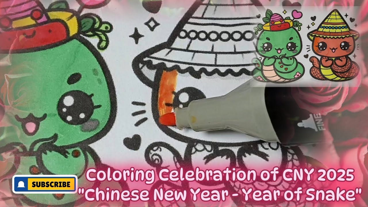 Coloring Celebration of CNY 2025 "Chinese New Year - Year of Snake ...