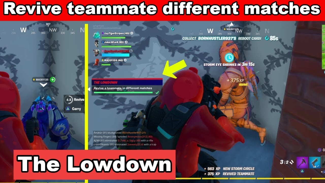 "Revive a teammate in different matches" - Fortnite The Lowdown ...