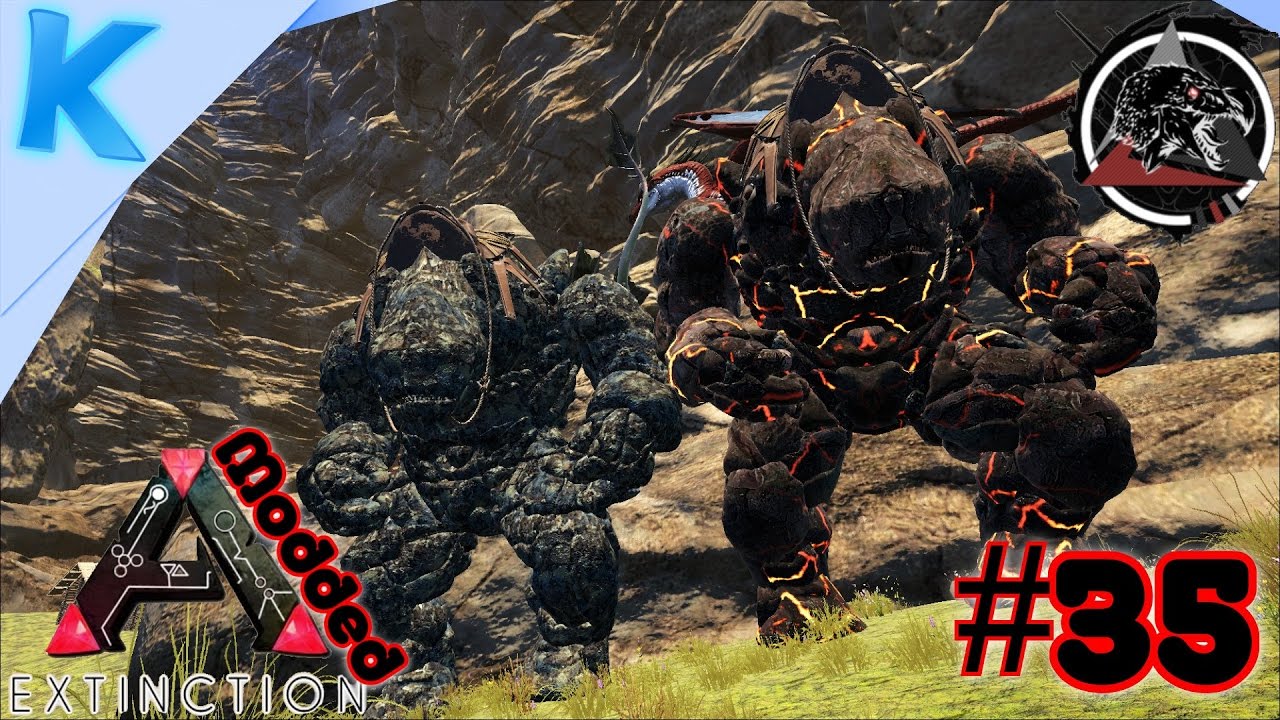 Ark - mods - Extinction Core - Ep 35 Rock golems Temmen! De Broers zijn ...
