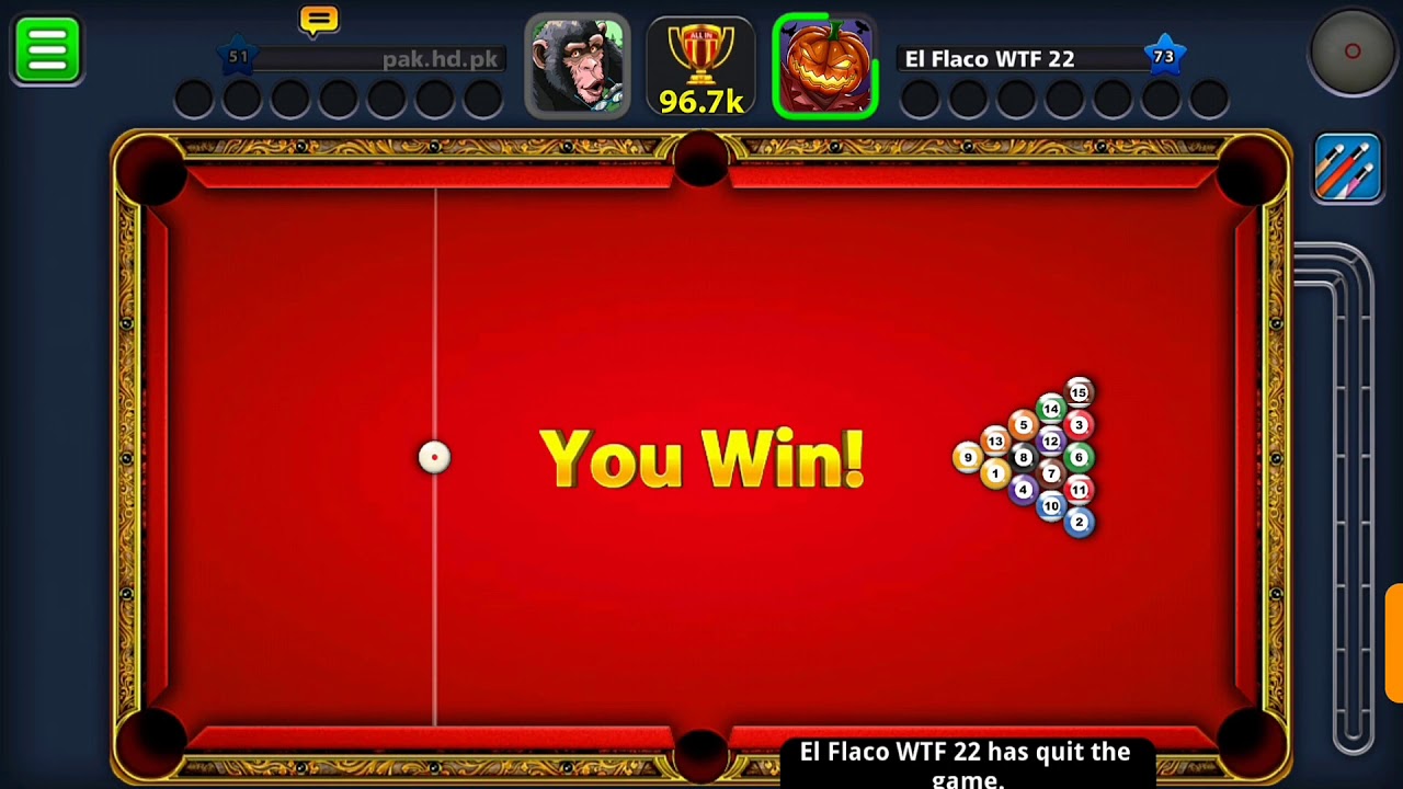 8 ball pool best record in Pakistan 1sec win - YouTube