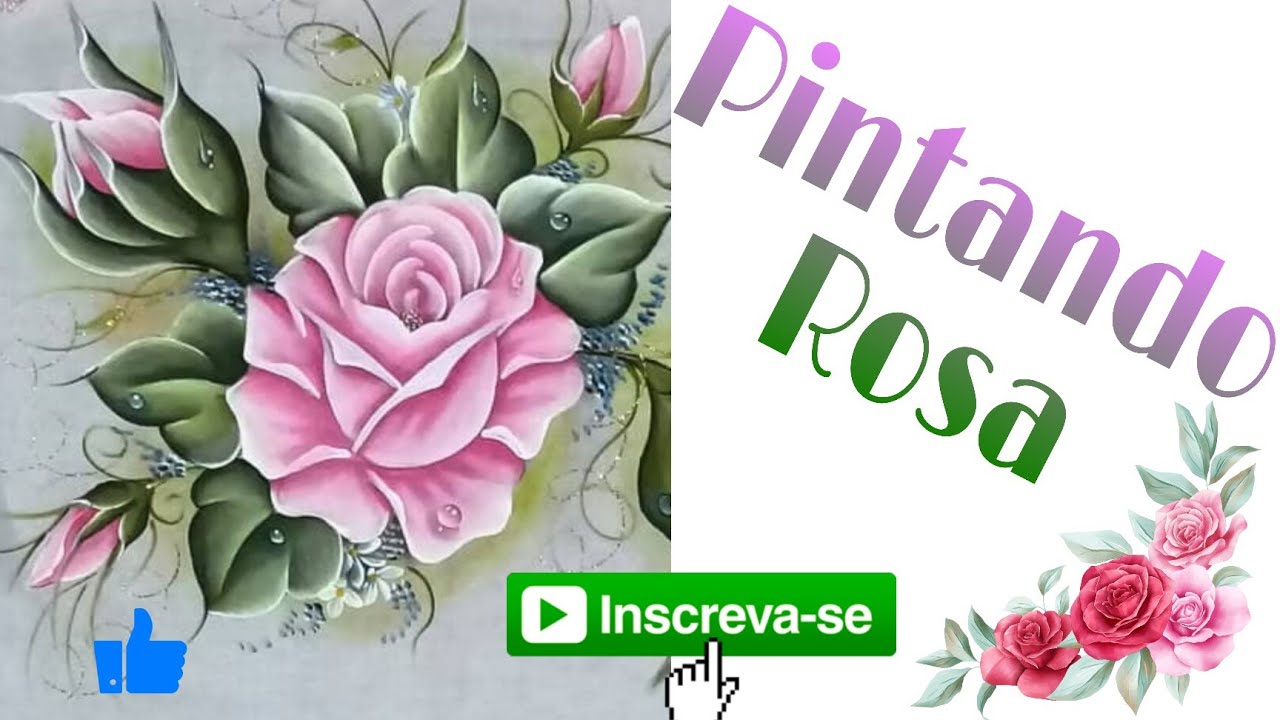 Como pintar rosa passo a passo para iniciantes - YouTube