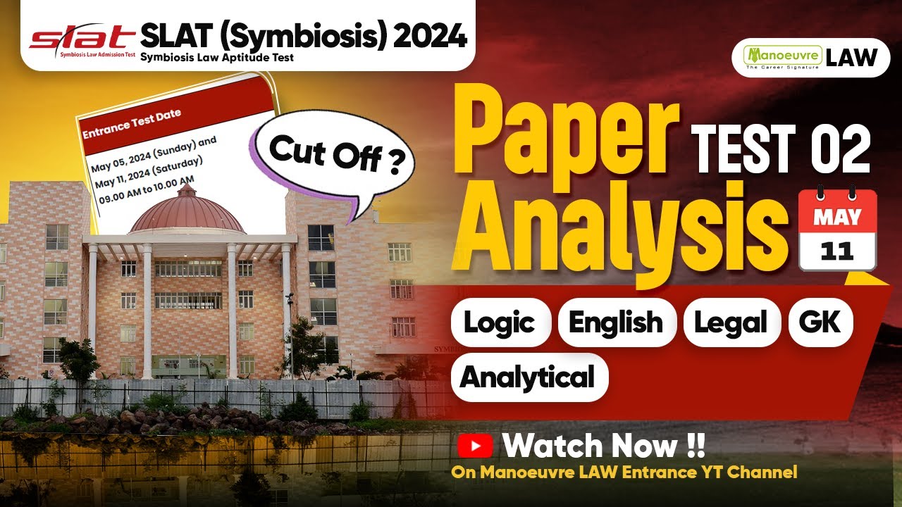 SLAT (Symbiosis) 2024 - Full Paper Analysis Test 2 Exam Date - 11th May ...