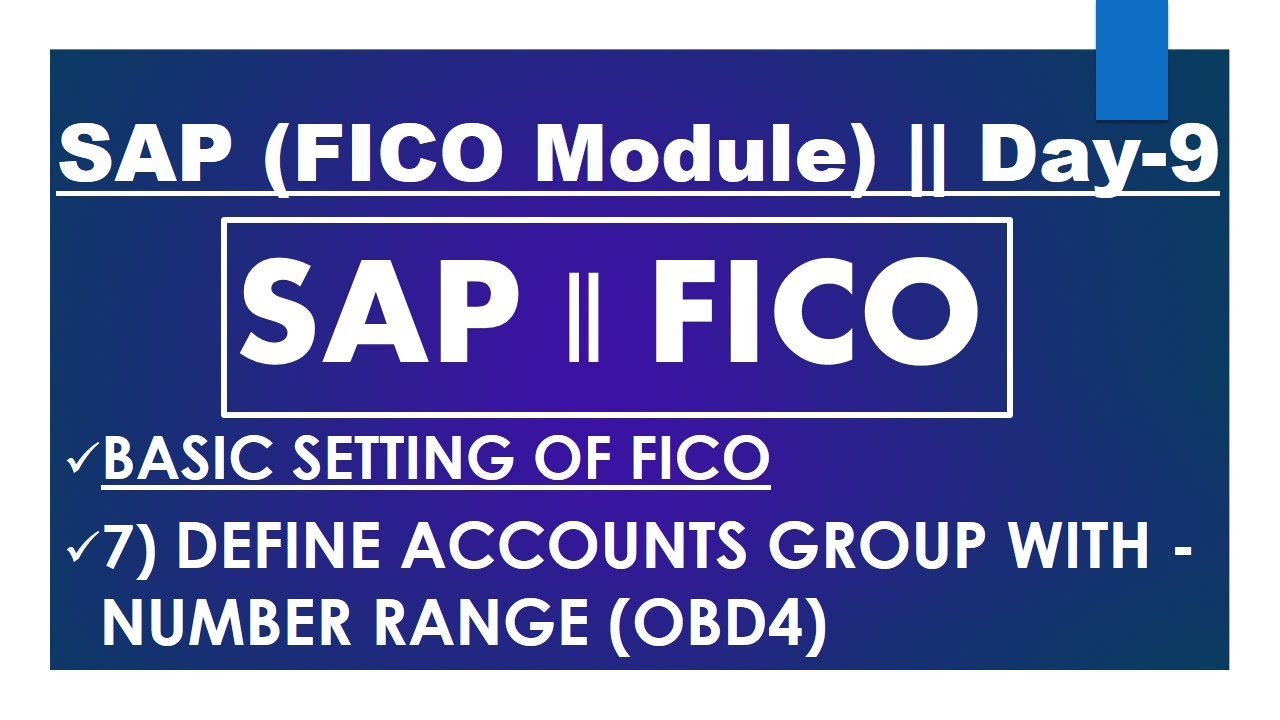 Define Accounts Group with Number Range (OBD4) || SAP FICO Tutorial for ...