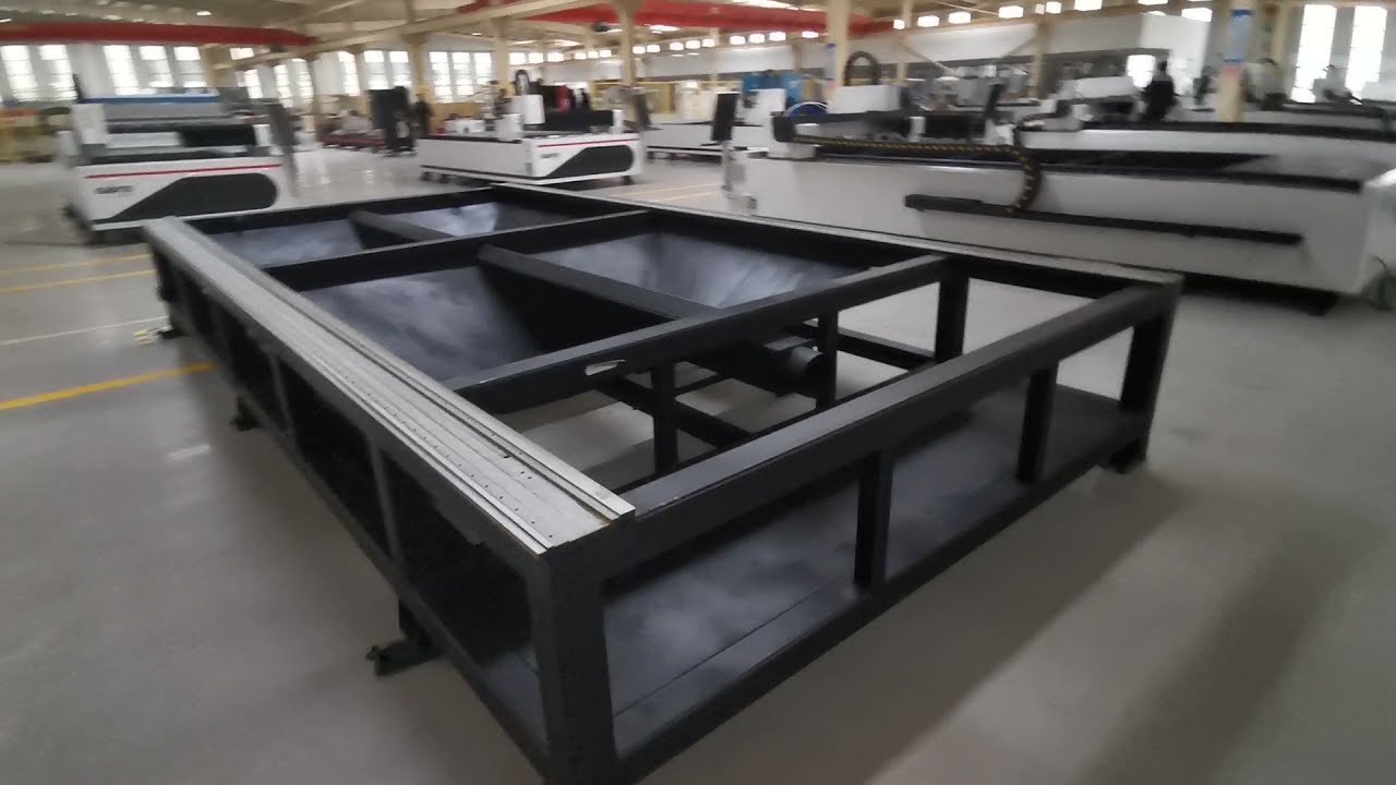 Types of fiber laser cutting machine bed - YouTube