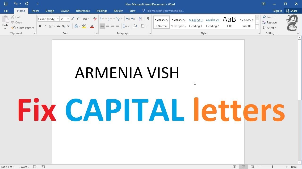 Fix Word types CAPITAL letters even with the Caps Lock OFF - YouTube