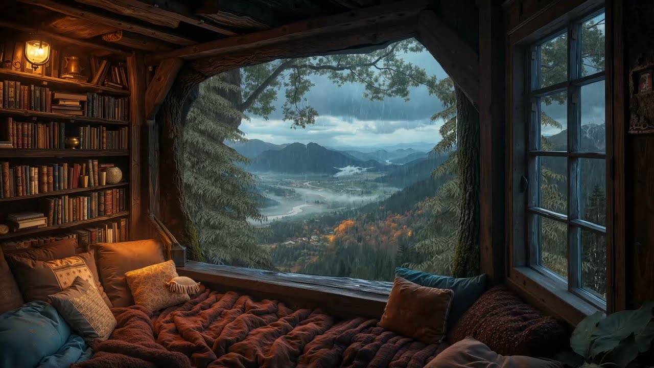 The Perfect Rainy Treehouse Ambience | Relax, Meditate & Sleep ...