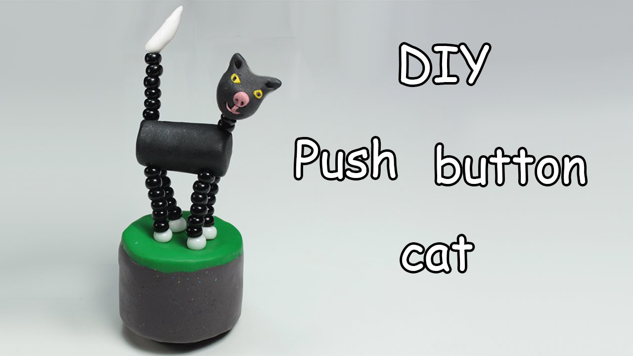 Push button cat - Muñeco a presión - Fimo tutorial - YouTube