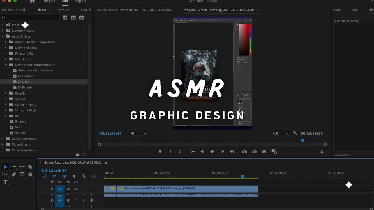13-min ASMR as a graphic designer | movie poster design | daily working ...