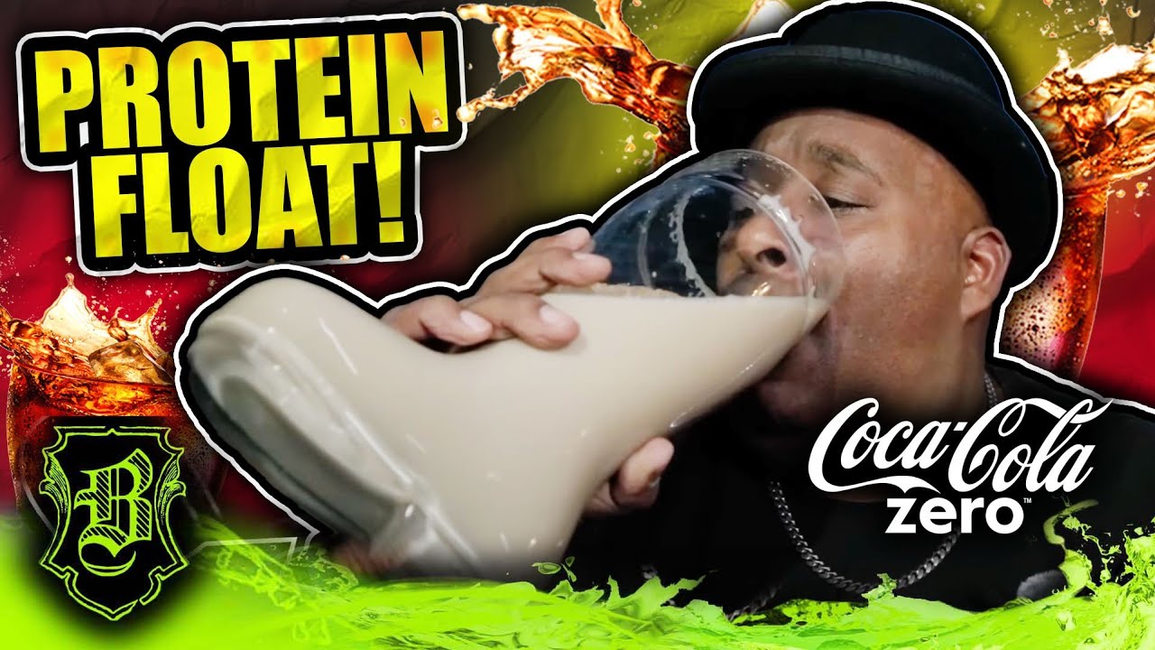 Chugging The Biggest Protein Coke Zero Float! - YouTube