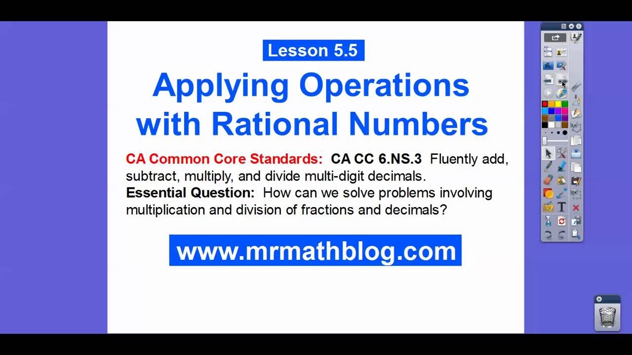 Applying Operations with Rational Numbers - Lesson 5.5 - YouTube