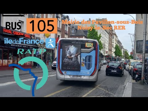 Bus 105 Ratp Urbanway 18 Gnv C9 Le Trajet Entre Mairie des Pavillon ...