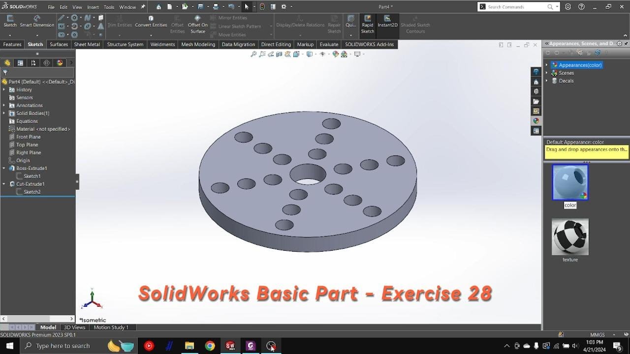SolidWorks Basic Part - Exercise 28 - YouTube