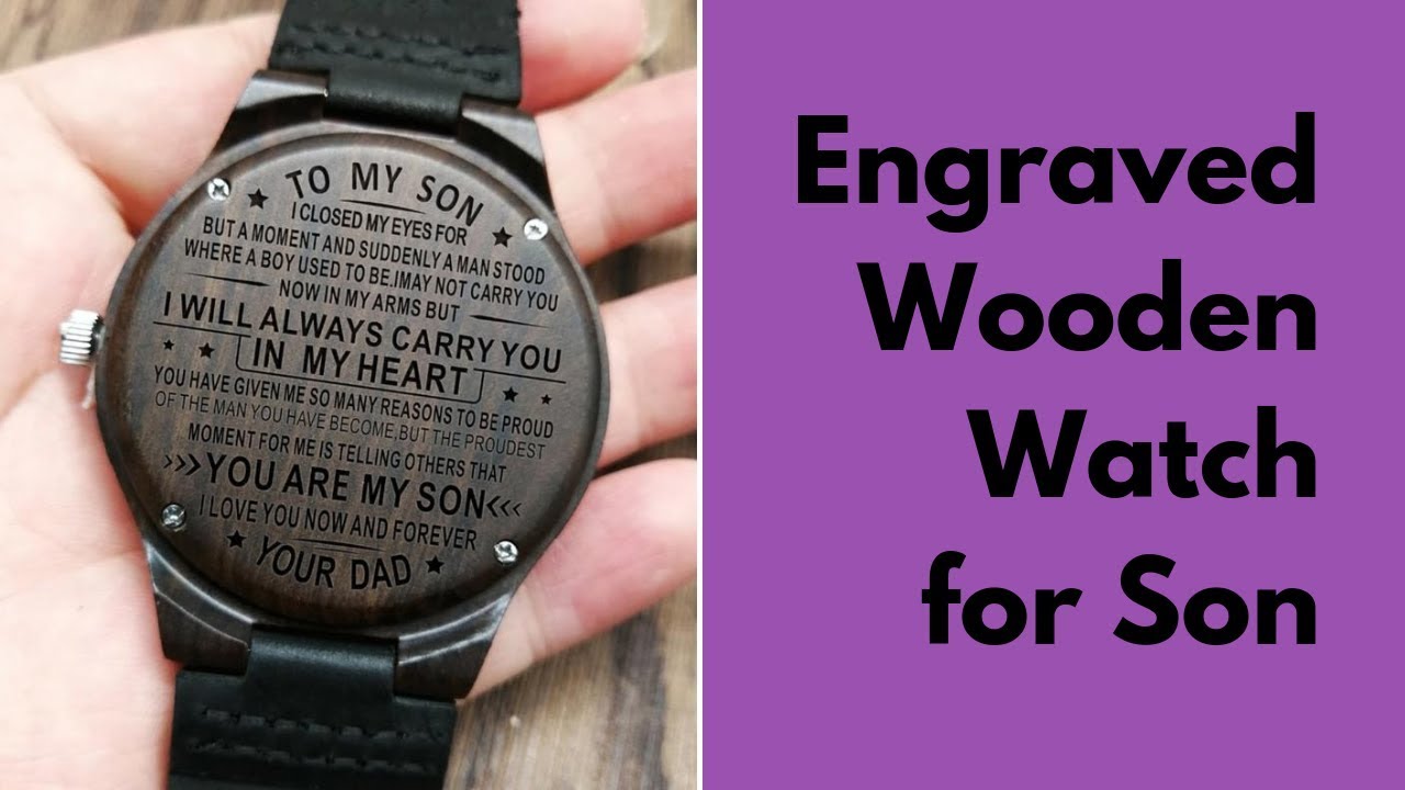 Engraved Wooden Watch for Son Review - YouTube