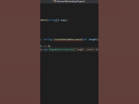 ASMR - Coding Instagram password generator - C# #shorts - YouTube