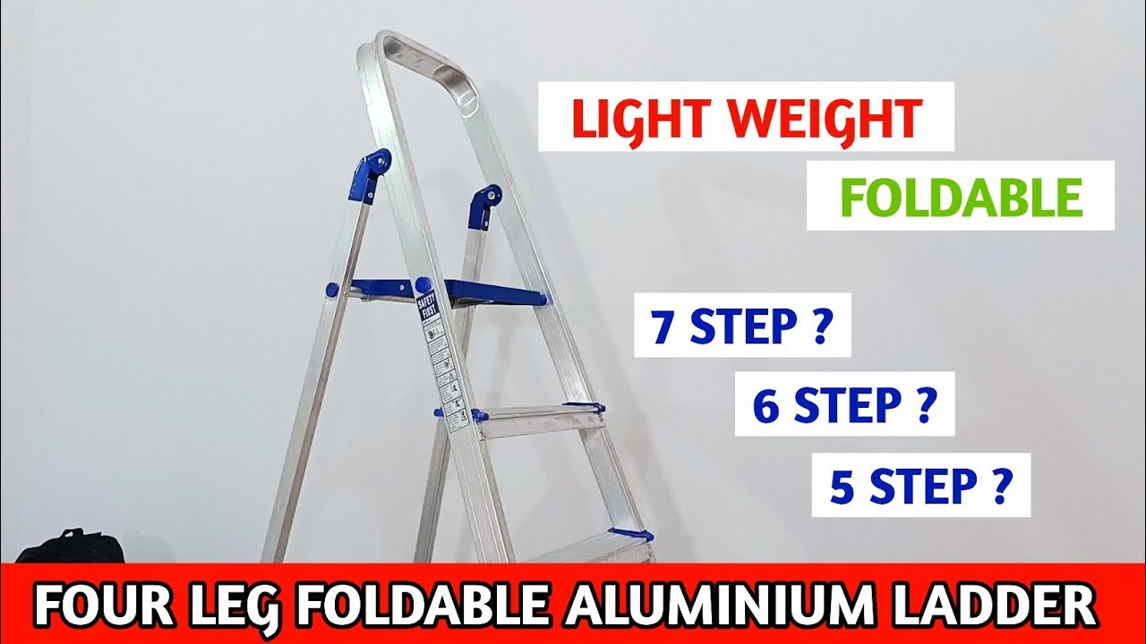 Four Leg Foldable Ladder For Home | Amazon 7 Step Aluminium Foldable ...