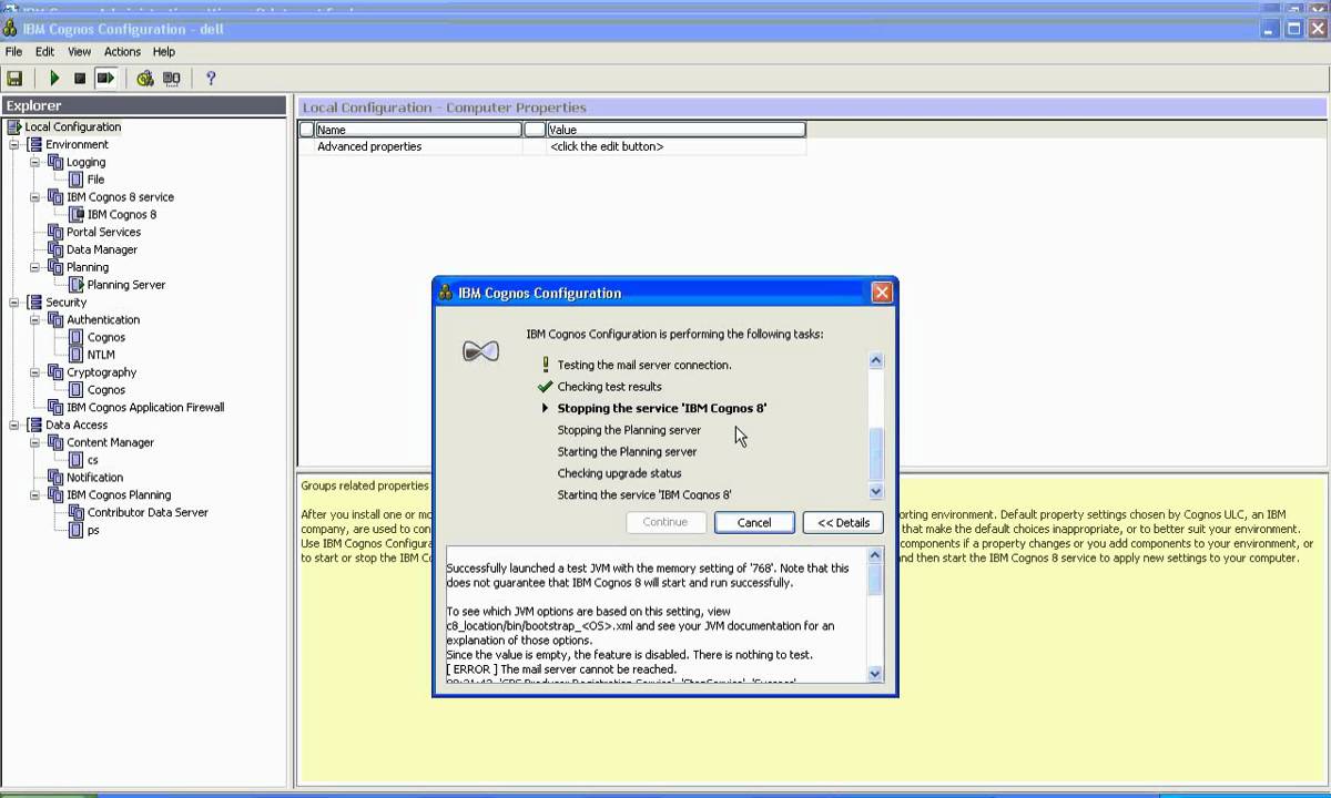7. Cognos Connection Changing Default Settings - Configuration of ...