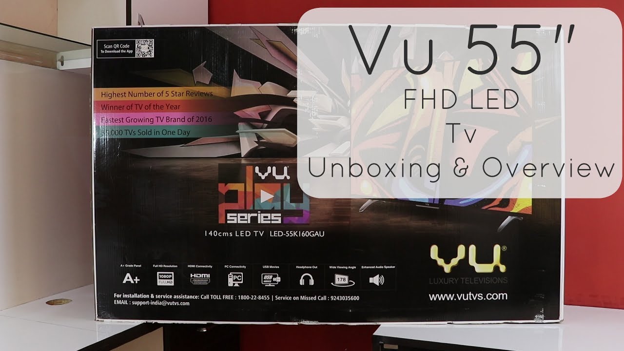 Vu 55" FHD LED TV Unboxing & Overview - YouTube
