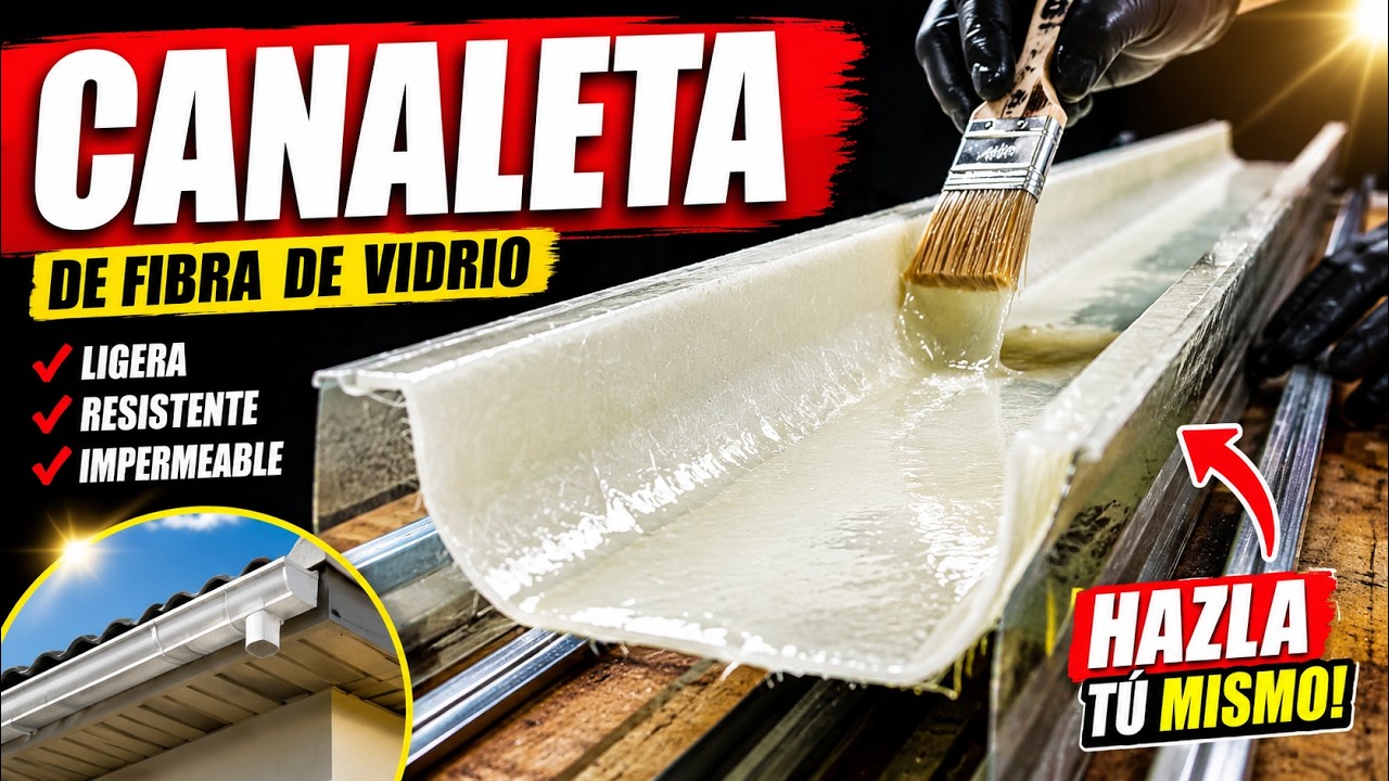COMO HACER CANALETAS CON FIBRA DE VIDRIO - YouTube