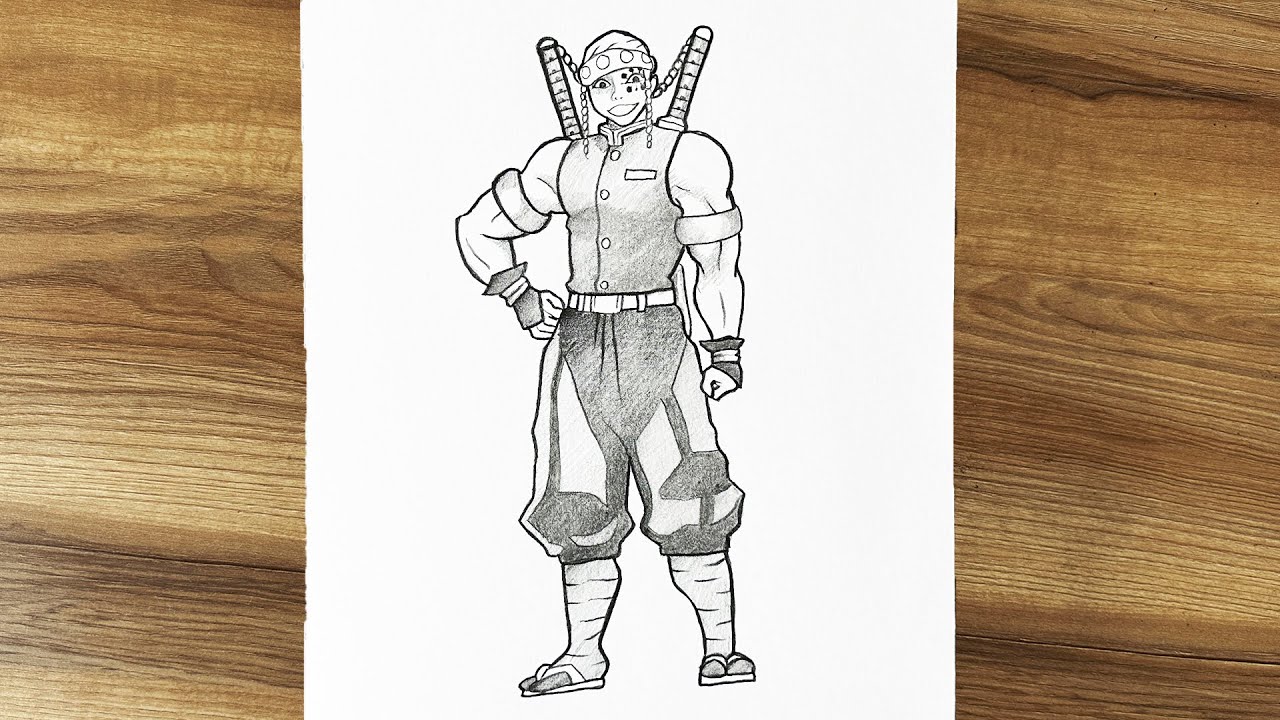 How to draw Uzui Tengen (Sound Pillar) full body || Uzui Tengen from ...