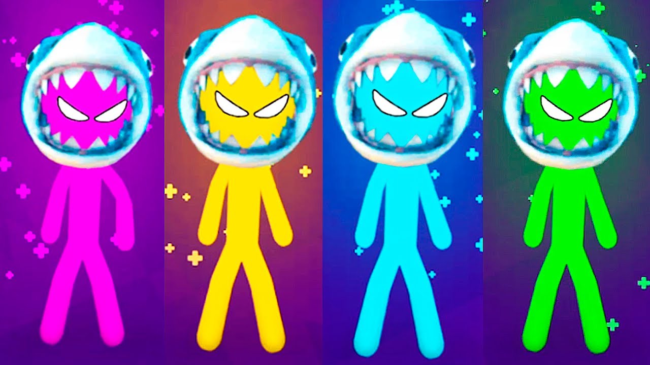 Pink VS Yellow VS Blue VS Green Stickman Funny Minigames - Stickman ...