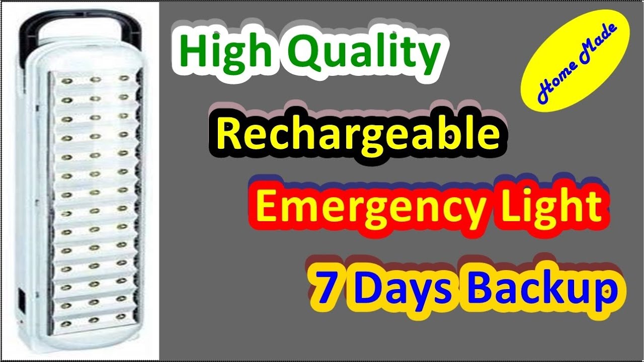 High quality emergency light 7 days backup - YouTube