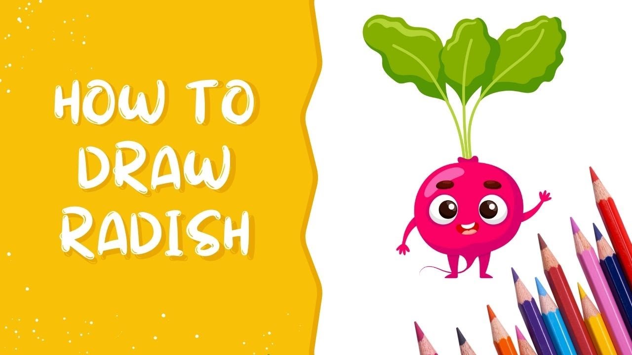 How to draw Radish. Cute drawing easy step by step. - YouTube