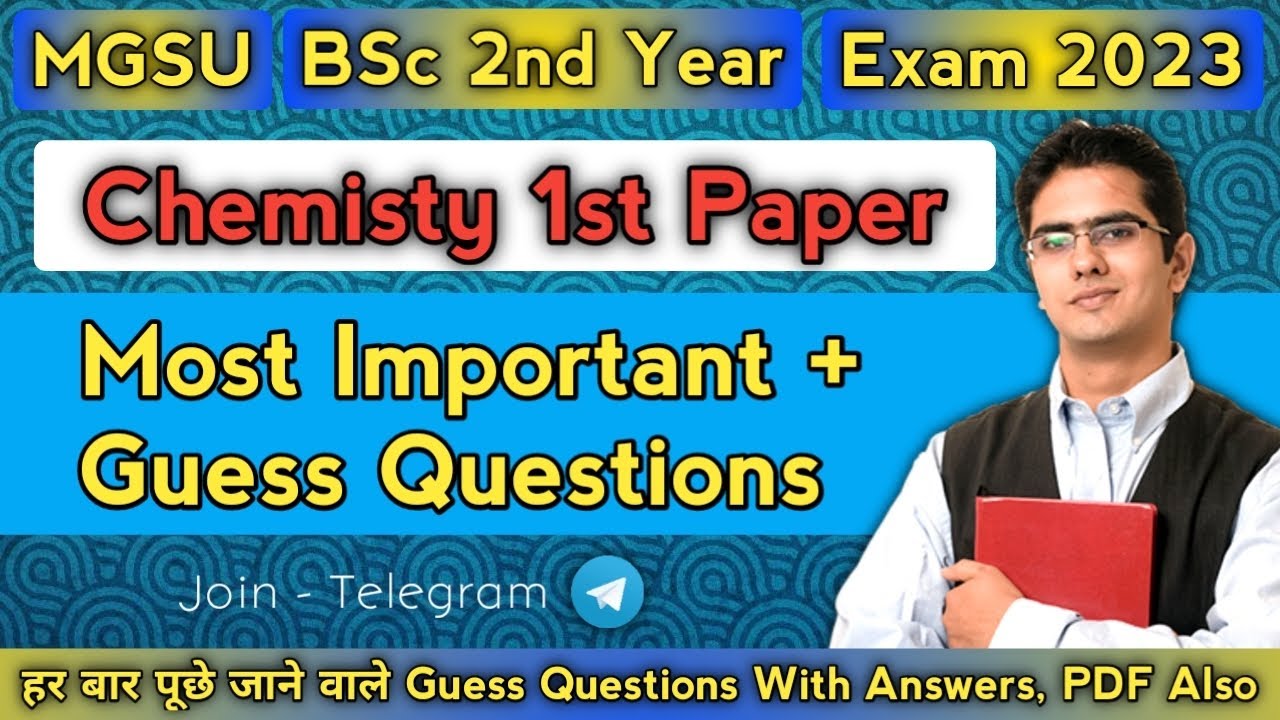 Chemistry 1st Paper, Bsc 2nd Year, Most Imp. Questions, Exam 2023, Inorganic Ch, MGSU, SK ...