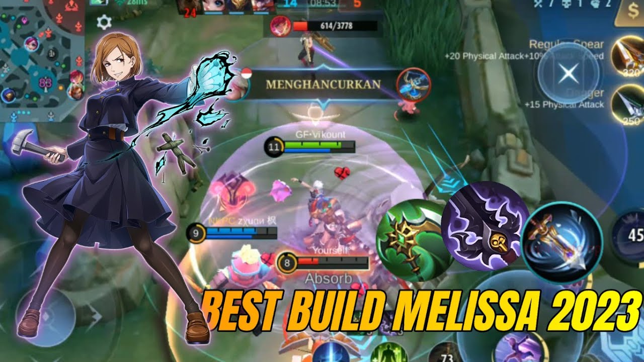 MELISSA GAMEPLAY BEST BUILD 2023 Mobile Legend Bang Bang. - YouTube