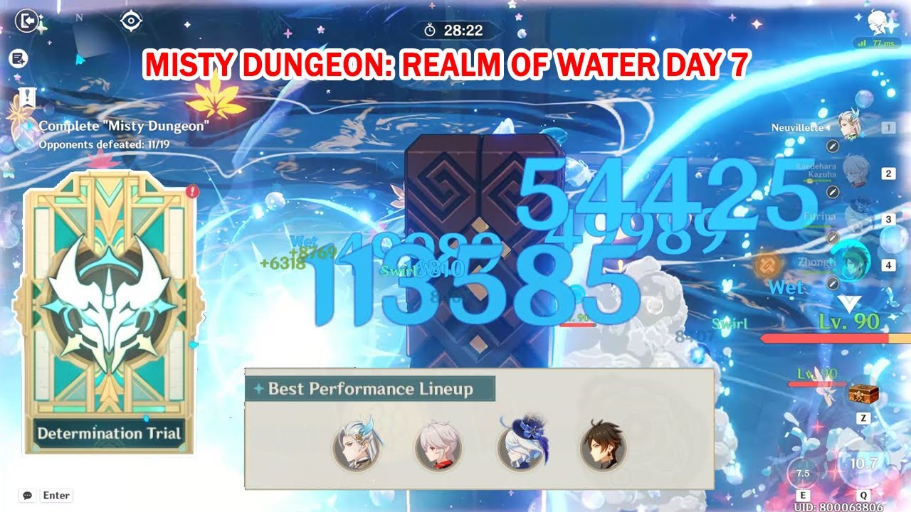 Misty Dungeon: Realm of Water Day 7 Strongest Single Strike Furina - 4. ...
